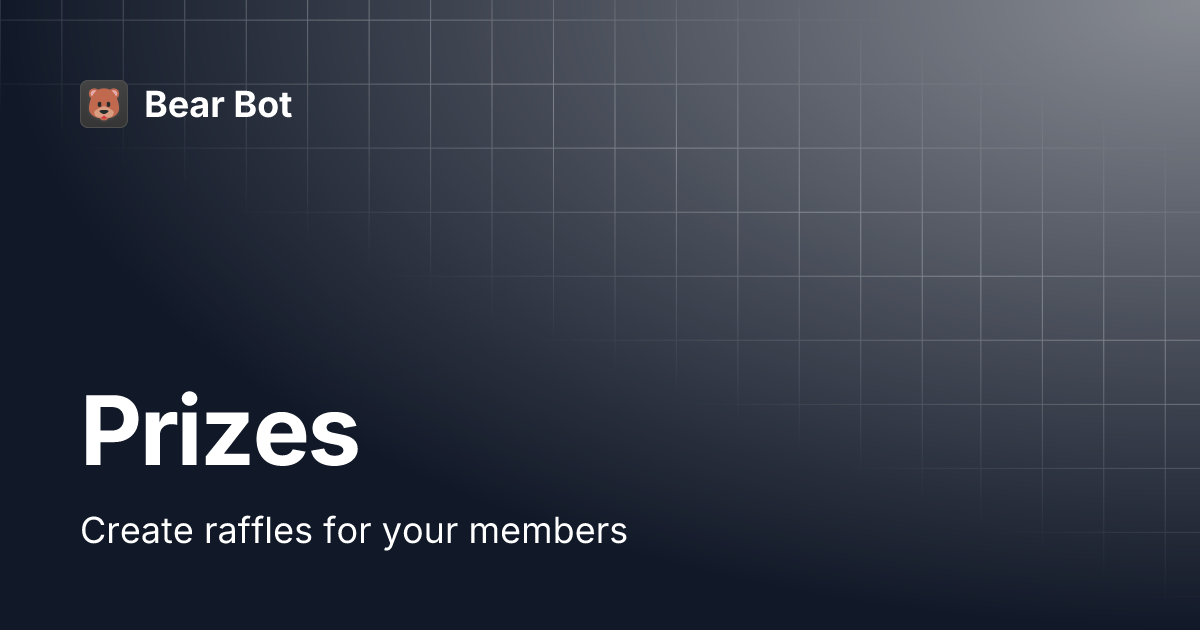 Prizes | Bear Bot